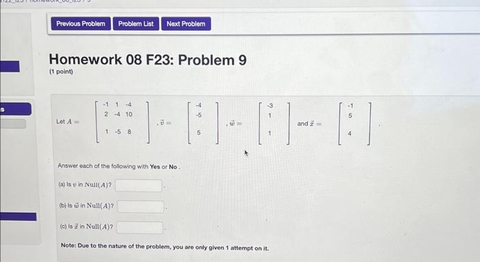 Solved Homework 08 F23: Problem 9 (1 point) | Chegg.com