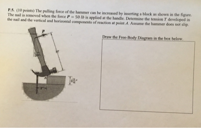 Solved P.5. (10 points) The pulling force of the hammer can | Chegg.com