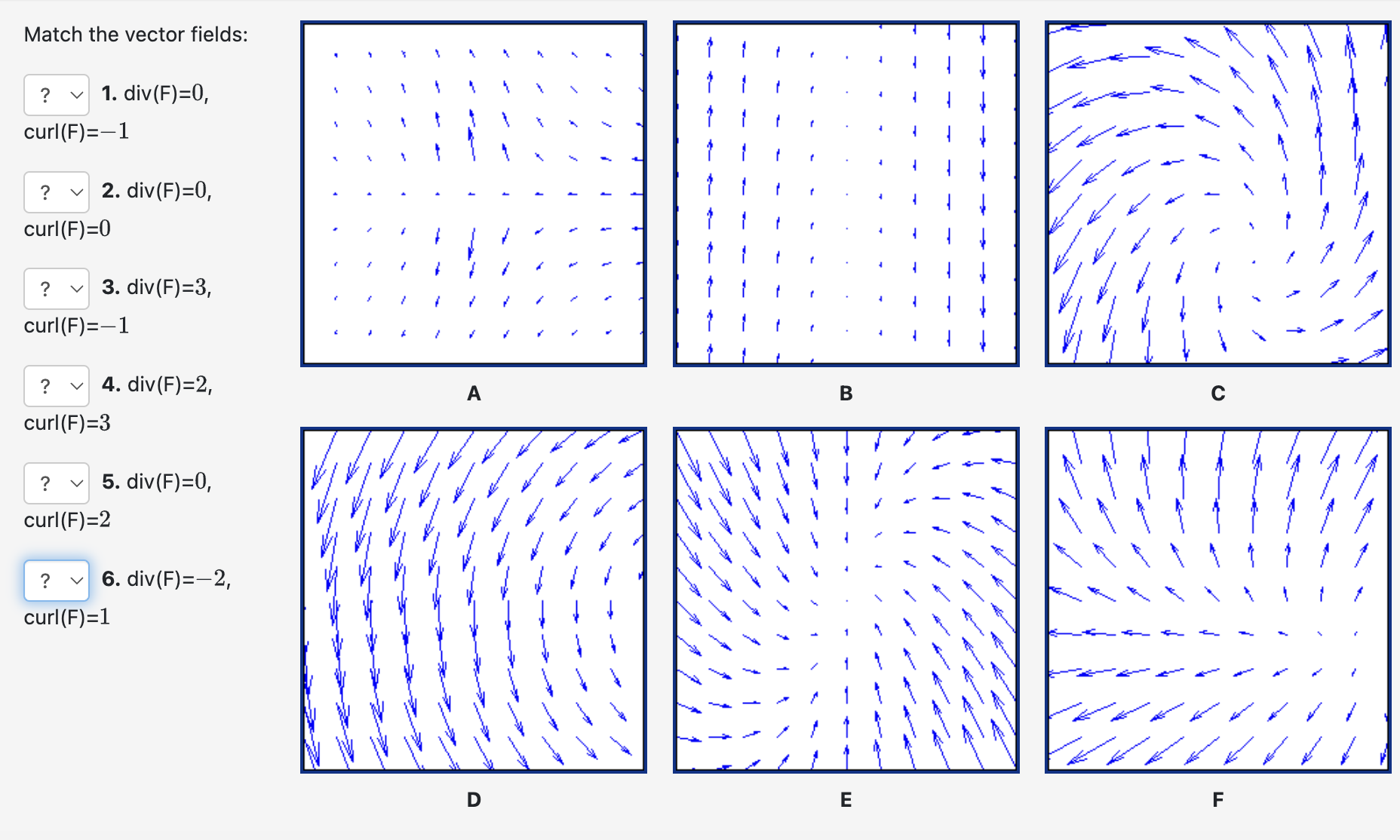 Solved Match the vector fields and explain why. | Chegg.com