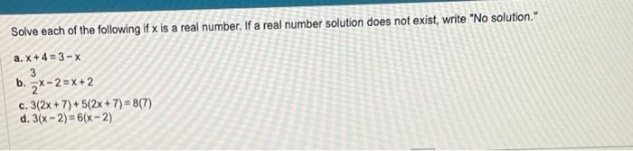 Solved Solve each of the following if x is a real number. If | Chegg.com
