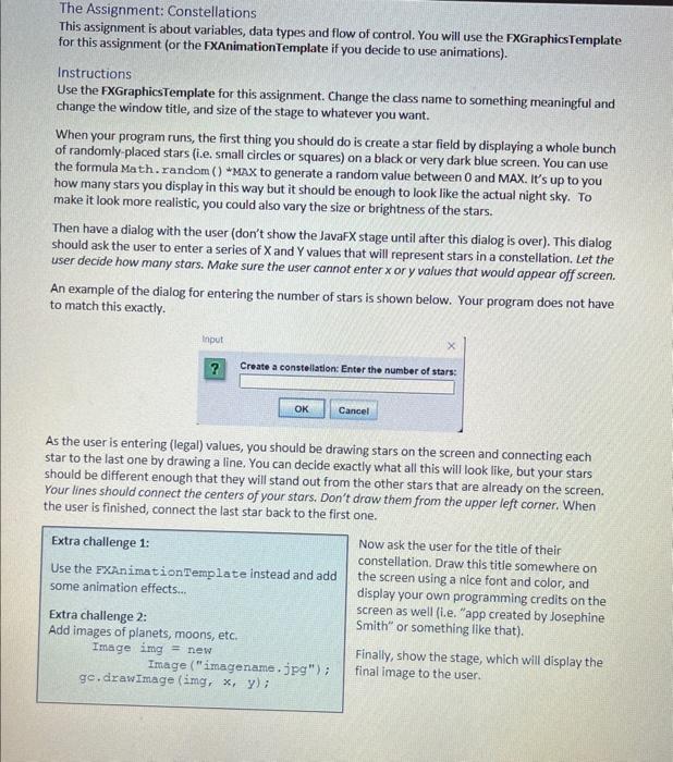 Solved The Assignment: ConstellationsThis assignment is | Chegg.com