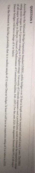 Solved QUESTION 3 According to the National Bridge | Chegg.com