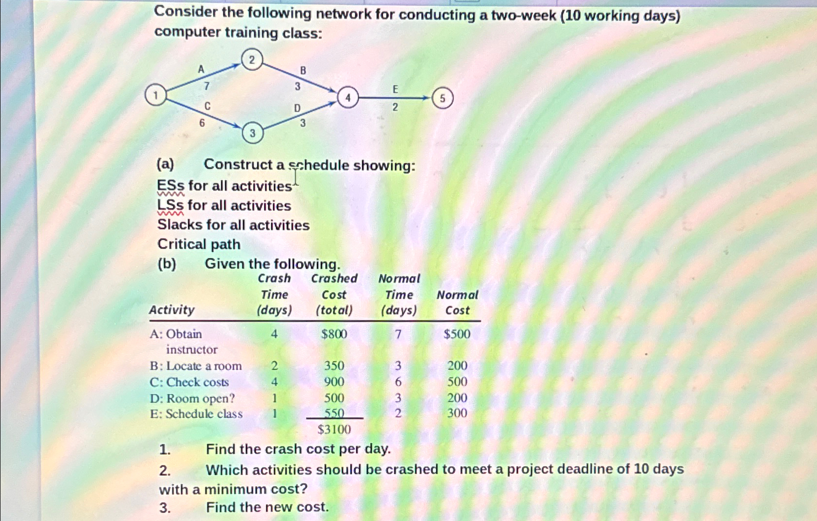 Solved Consider the following network for conducting a | Chegg.com