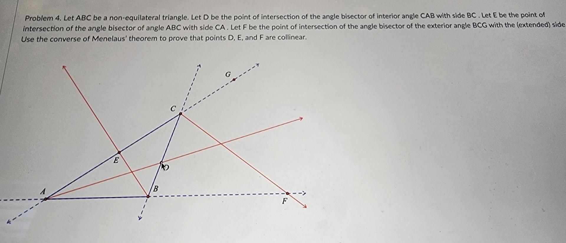 Solved Problem 4. Let ABC be a non-equilateral triangle. Let | Chegg.com