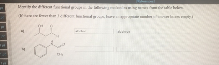 Solved (References) Identify the different functional groups | Chegg.com