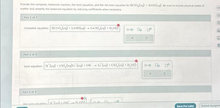 Solved Provide the complete, balanced reaction, the ionic | Chegg.com Solved Provide the complete, balanced reaction, the ionic | Chegg.com