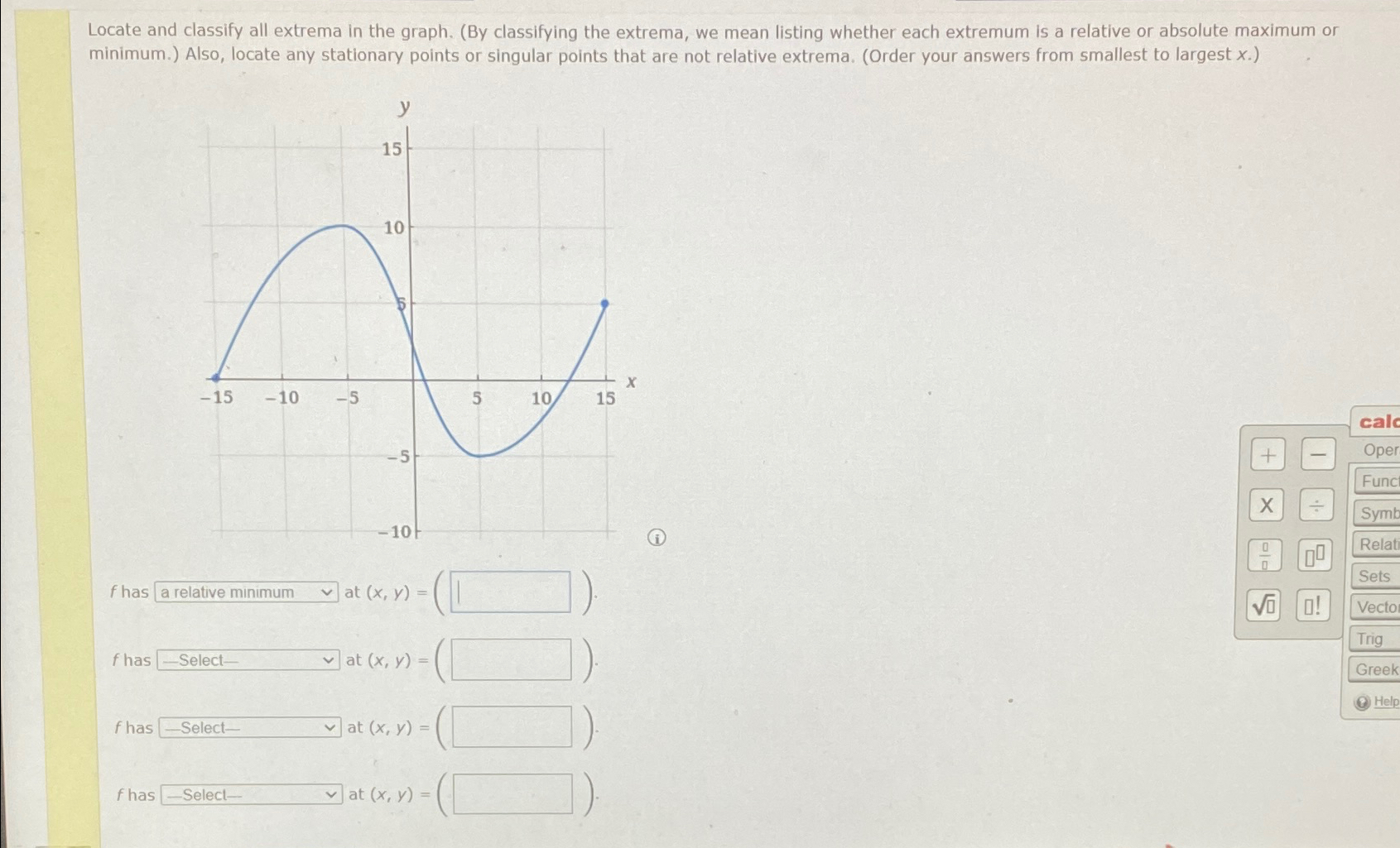 Solved Locate And Classify All Extrema In The Graph By