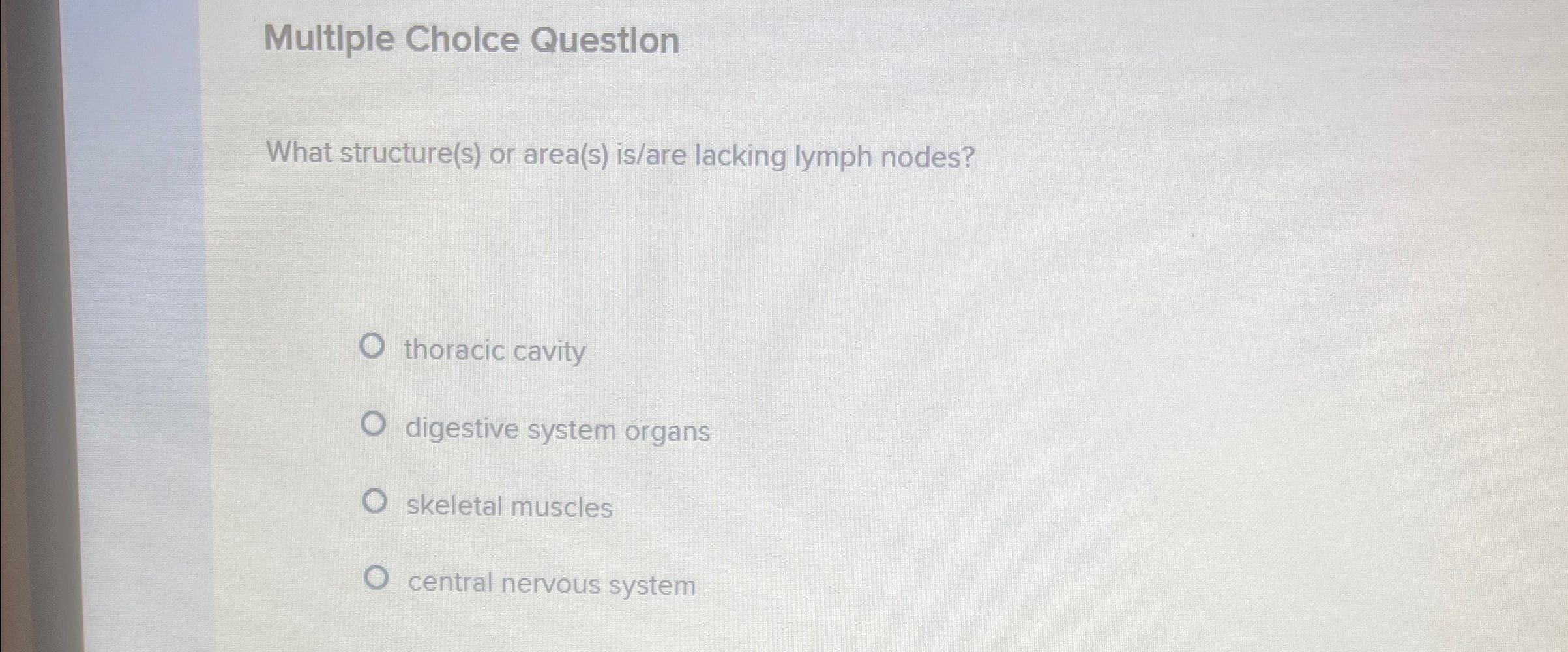 Solved Multiple Cholce QuestlonWhat structure(s) ﻿or area(s) | Chegg.com