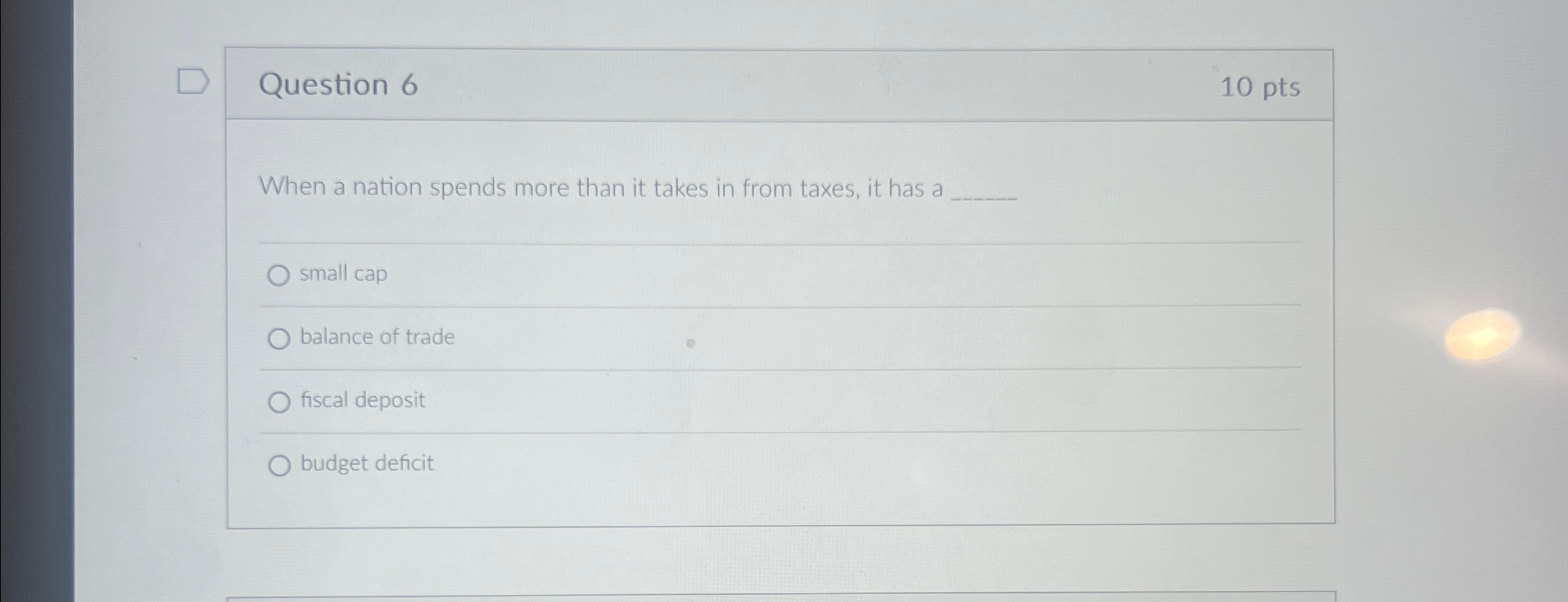 Solved Question 610 ﻿ptsWhen a nation spends more than it | Chegg.com