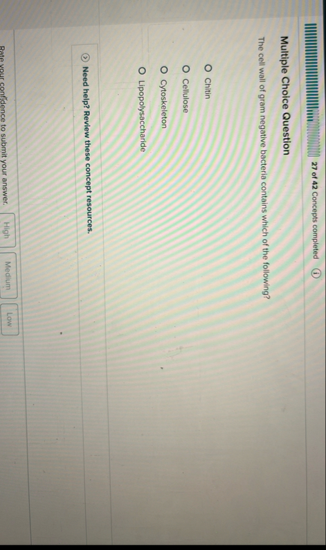 Solved 27 ﻿of 42 ﻿Concepts completed(i)Multiple Choice | Chegg.com