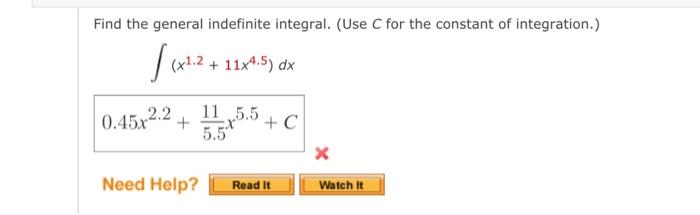 Solved Find the general indefinite integral. (Use C for the | Chegg.com