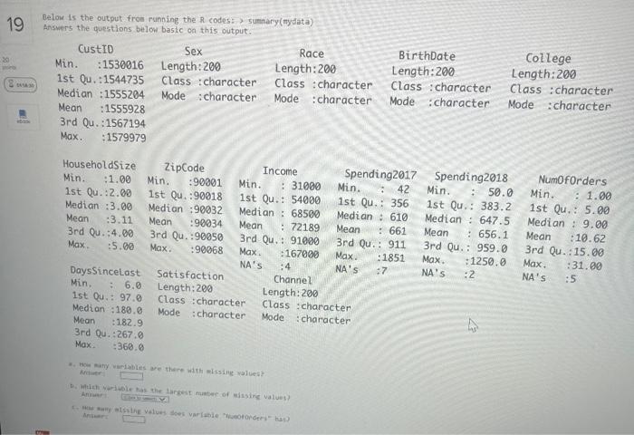 Belou is the output fron running the ℜ codes: ? | Chegg.com