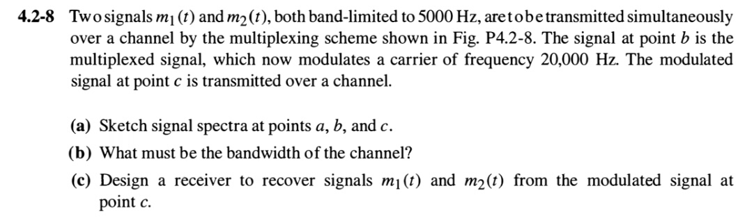 4.2-8 ﻿Two signals m1(t) ﻿and m2(t), ﻿both | Chegg.com