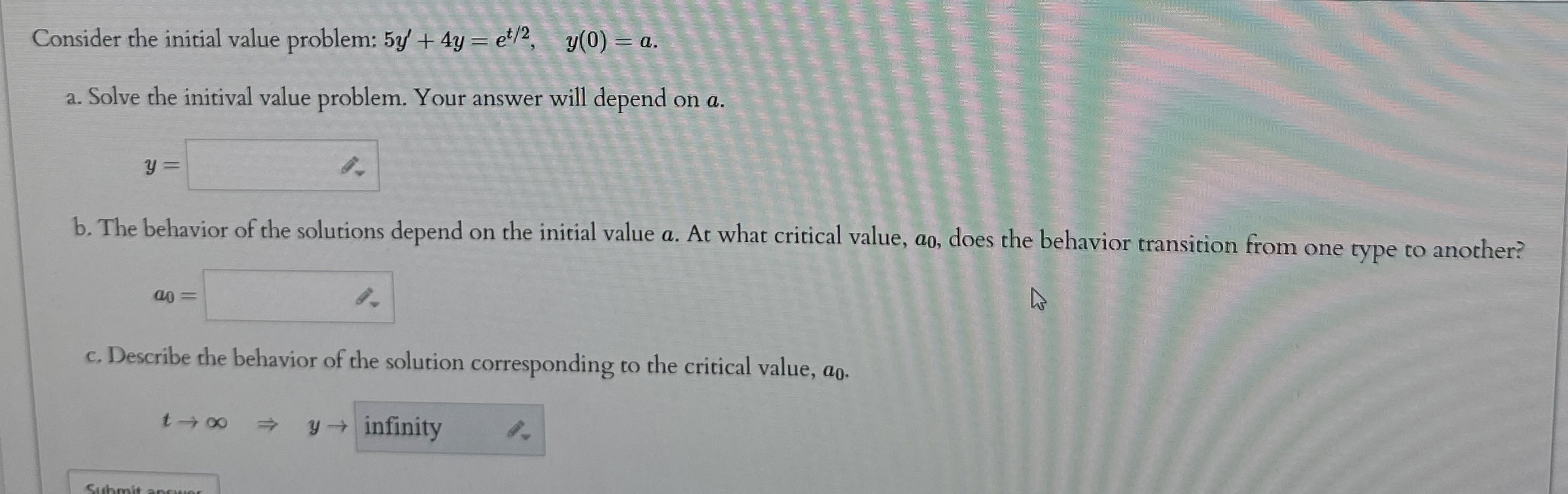 Solved Consider the initial value problem: | Chegg.com