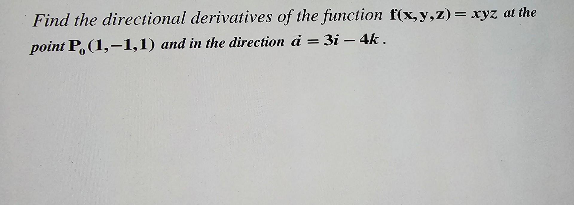 Solved Find the directional derivatives of the function | Chegg.com