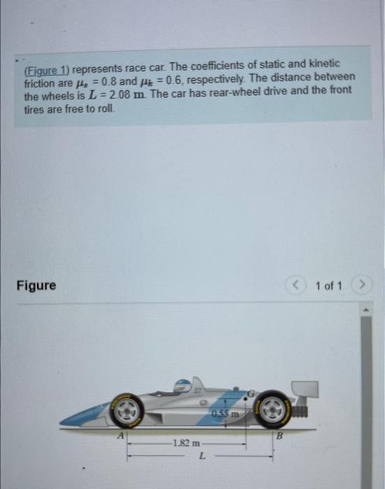 Solved (Figure 1) represents race car. The coefficients of | Chegg.com