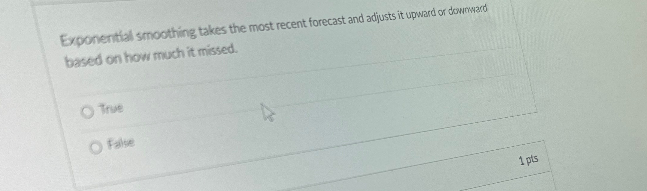 Solved Exponential smoothing takes the most recent forecast | Chegg.com