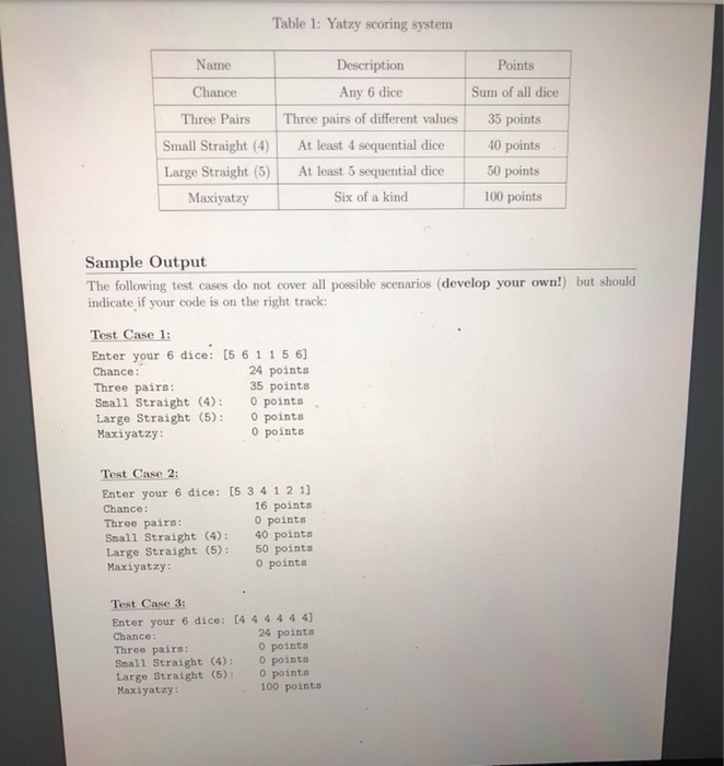 COP2271 MATLAB HW8 Maxi Yatzy Score Keeper Implement | Chegg.com