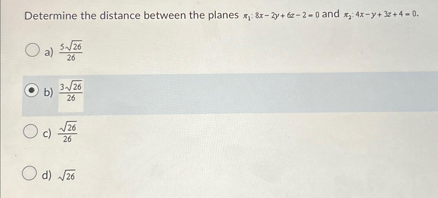 Solved Determine the distance between the planes | Chegg.com