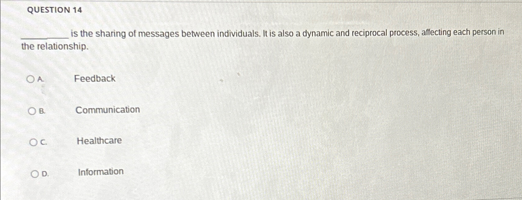 Solved QUESTION 14is the sharing of messages between | Chegg.com