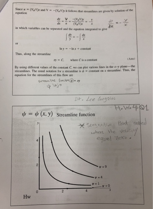Solved streamline For 2-D flow dy v dx u sliveblogs.com | Chegg.com