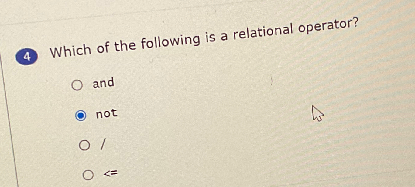 Solved Which of the following is a relational | Chegg.com