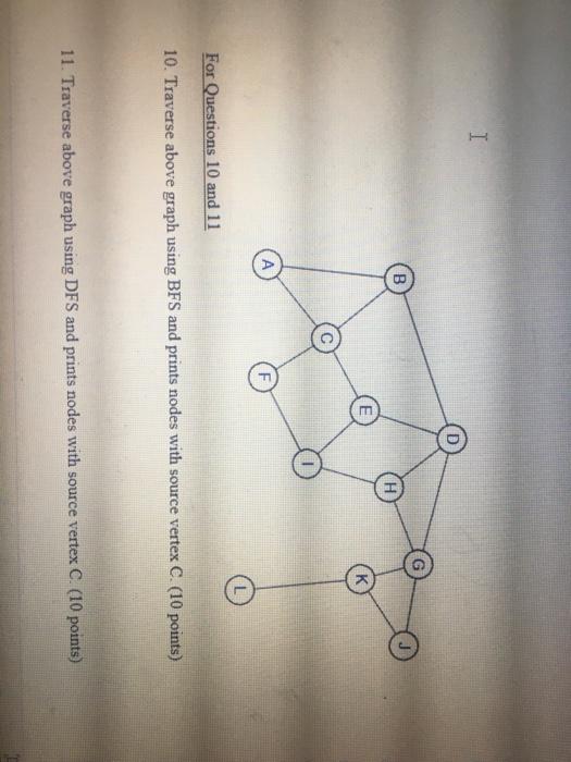 Solved I H K А For Questions 10 and 11 10. Traverse above | Chegg.com