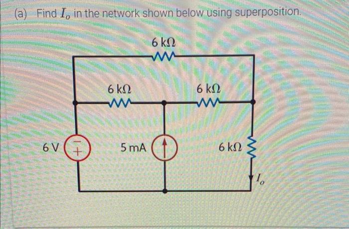 Solved (a) Find Io in the network shown below using | Chegg.com