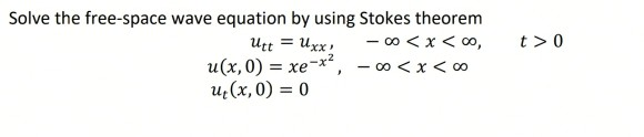 Solved t> 0 Solve the free-space wave equation by using | Chegg.com