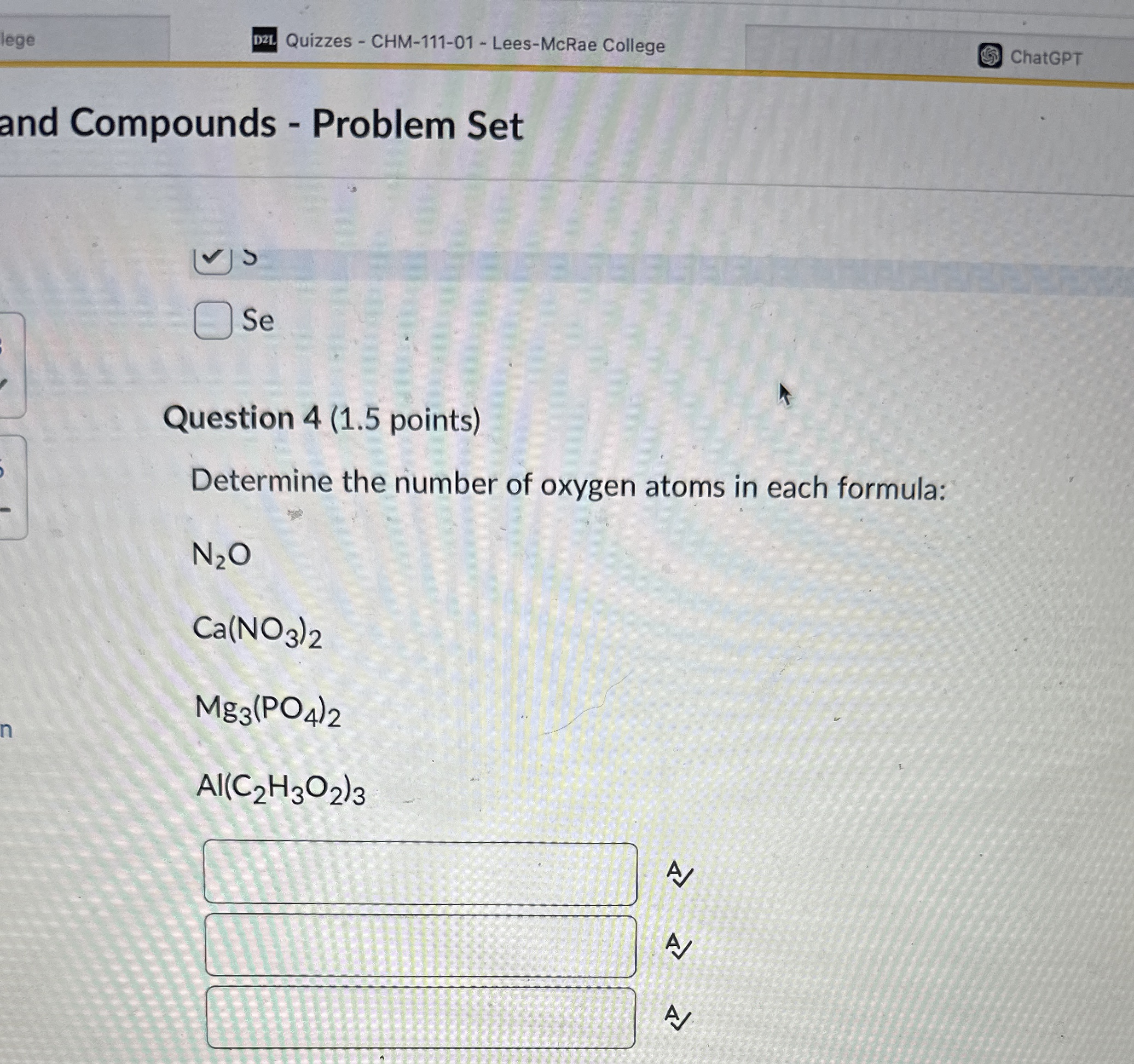 Solved SeQuestion 4 (1.5 ﻿points)Determine the number of | Chegg.com