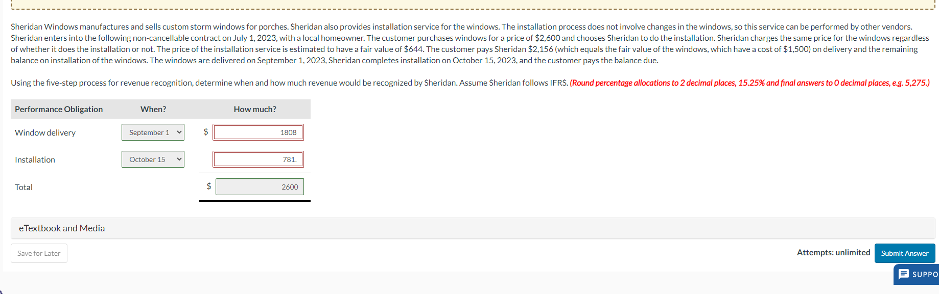 Solved Sheridan Windows manufactures and sells custom storm | Chegg.com