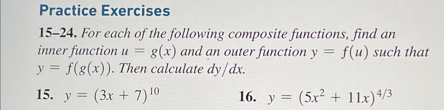 Solved Practice Exercises15-24. ﻿For each of the following | Chegg.com