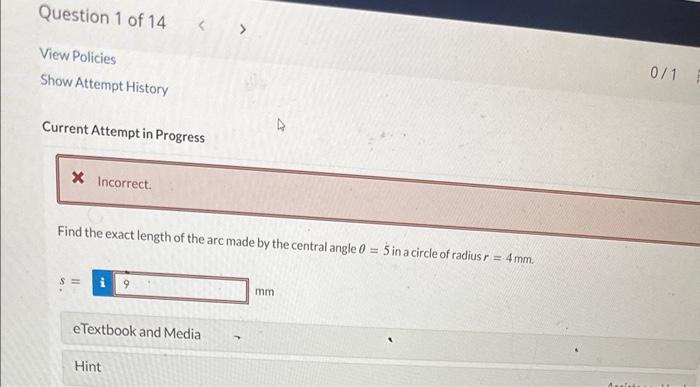 Solved Current Attempt in Progress * Incorrect. Find the | Chegg.com