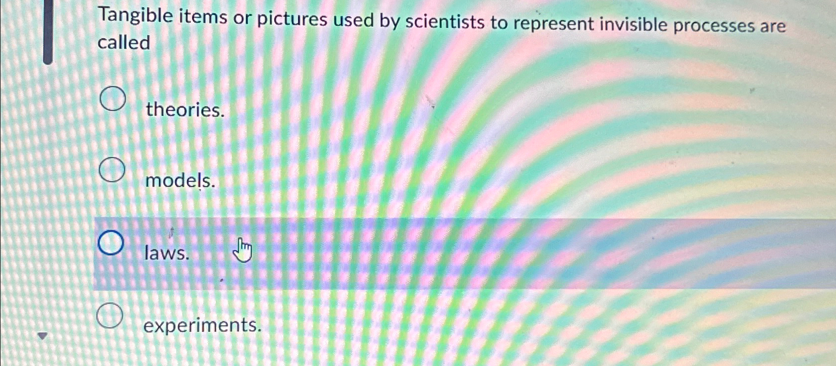 Solved Tangible items or pictures used by scientists to | Chegg.com