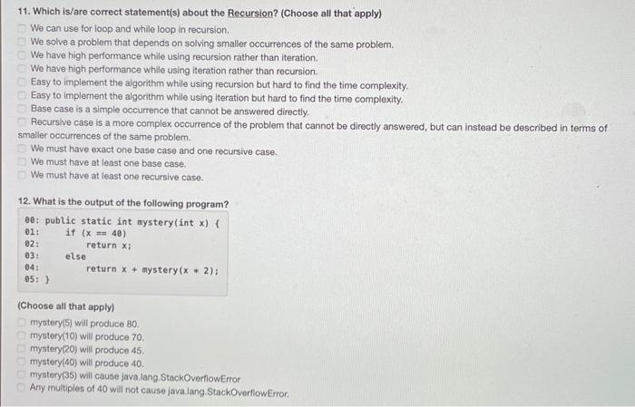 please answer all thank you.please think these | Chegg.com