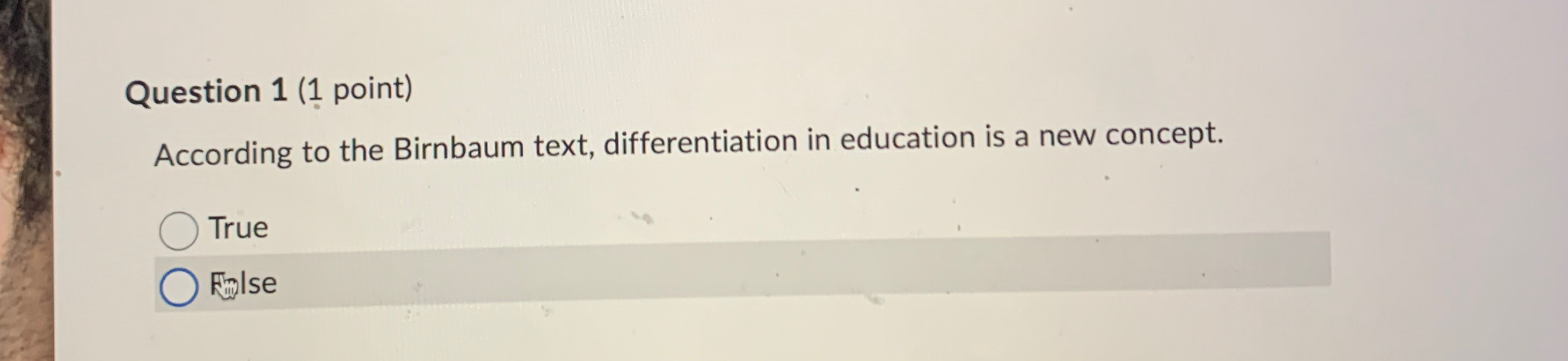 Solved Question 1 (1 ﻿point)According to the Birnbaum text, | Chegg.com