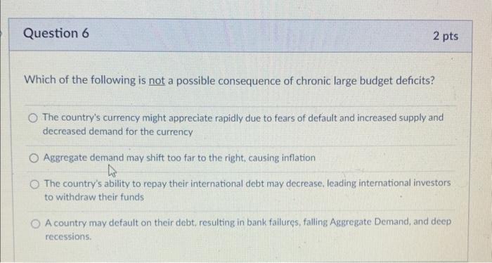 Solved Which of the following is not a possible consequence | Chegg.com