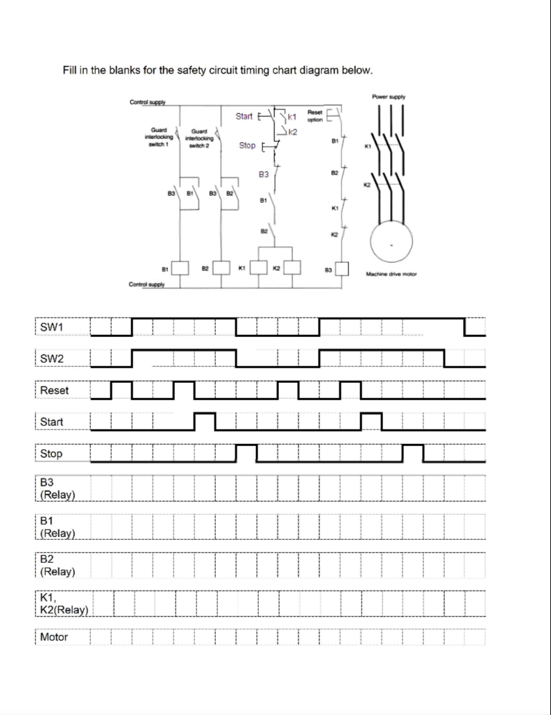Solved Fill in the blanks for the safety circuit timing | Chegg.com