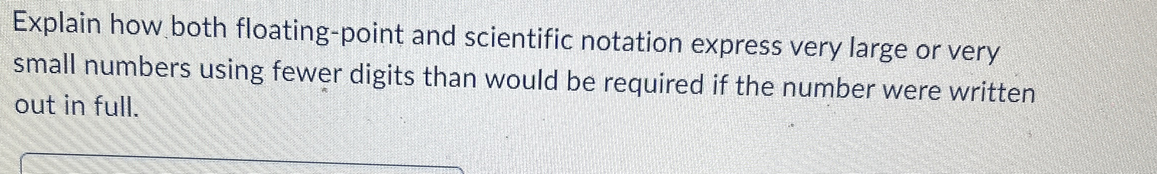 Solved Explain how both floating-point and scientific | Chegg.com