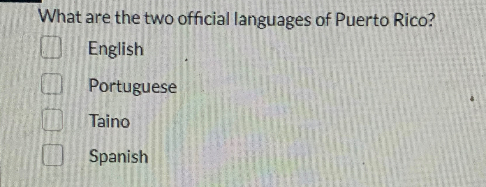 Solved What are the two official languages of Puerto | Chegg.com