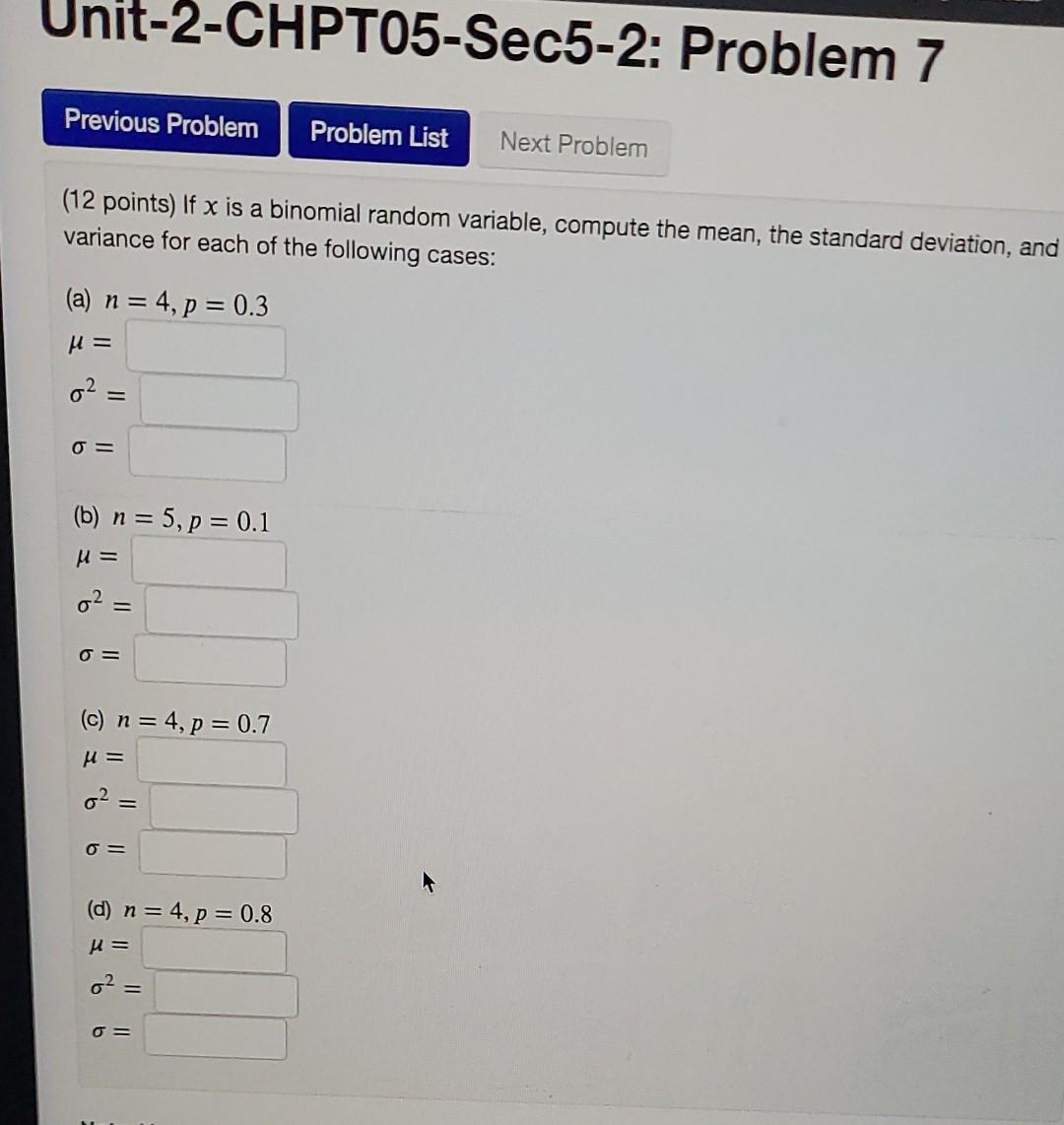 Solved Previous Problem Problem List Next Problem (12 | Chegg.com