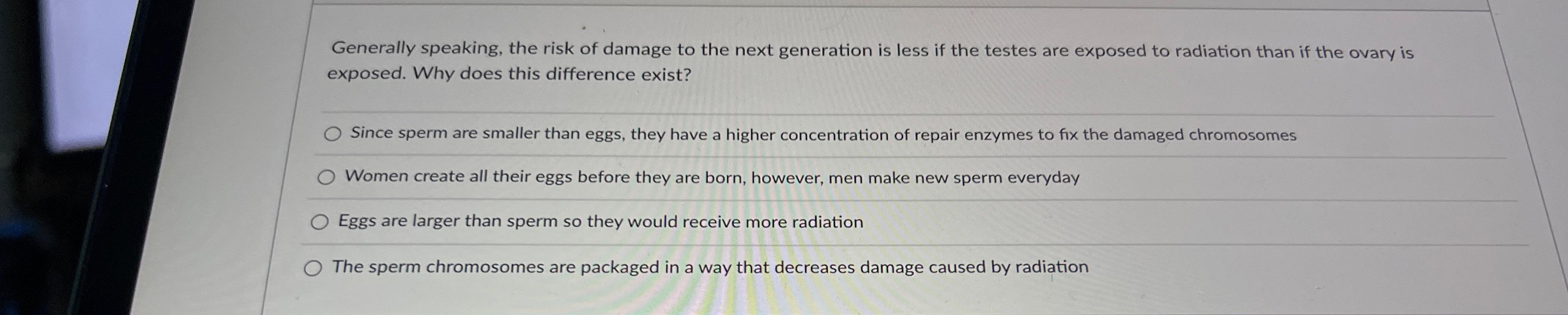 Solved Generally speaking, the risk of damage to the next | Chegg.com