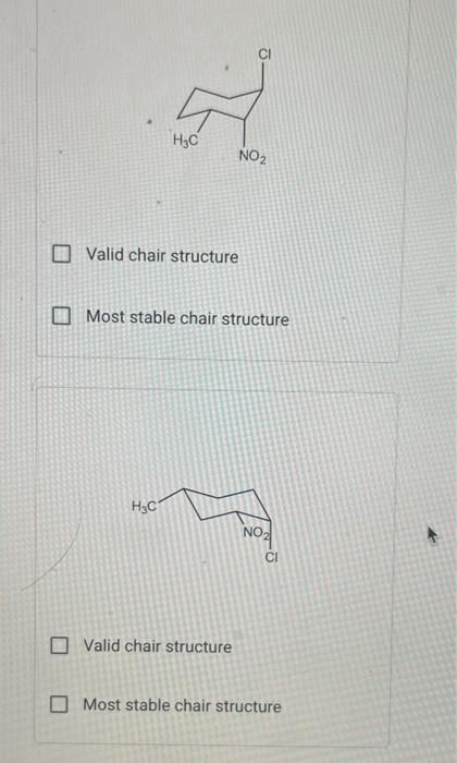 Solved Select the valid chair conformers of the molecule | Chegg.com
