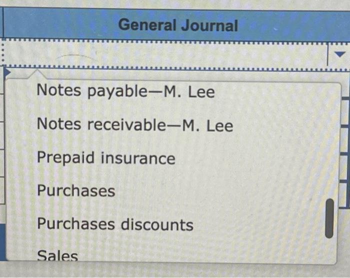 Solved Accounts payable-M. Lee Accounts receivable-M. Lee | Chegg.com