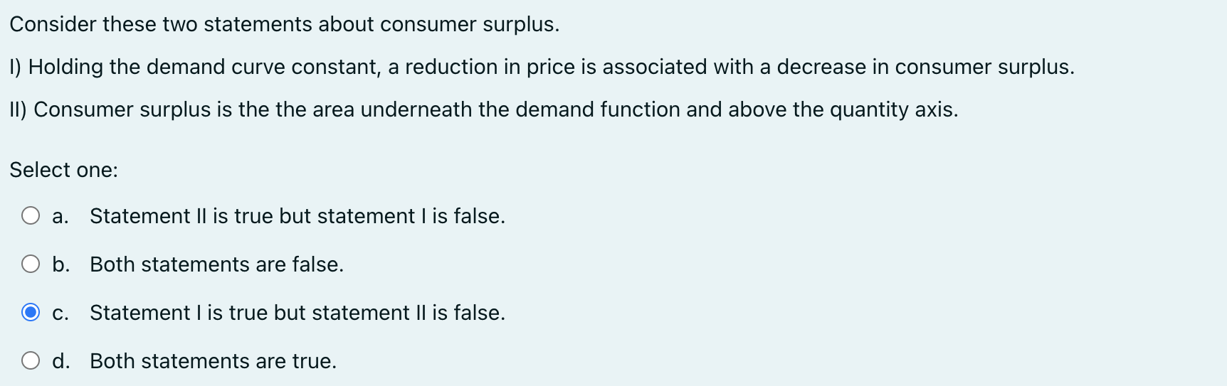 Solved Consider these two statements about consumer | Chegg.com