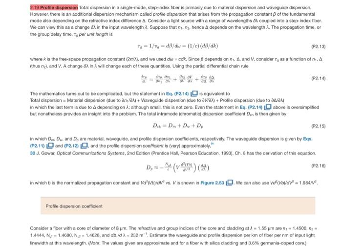 Solved 2.19. Profile dispersion Total dispersion in a | Chegg.com
