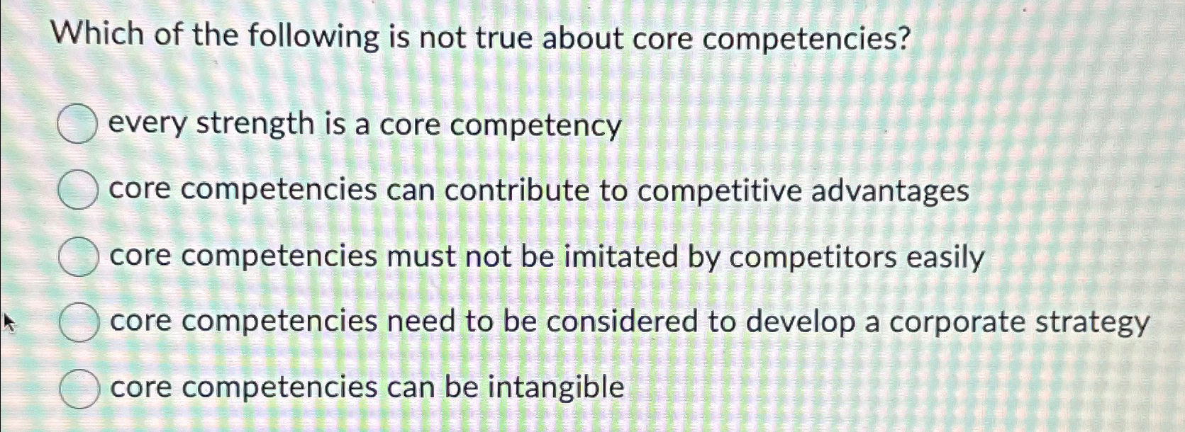 Solved Which of the following is not true about core | Chegg.com