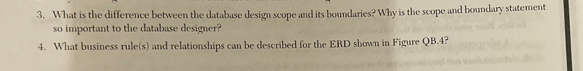 Solved What is the difference between the database design | Chegg.com
