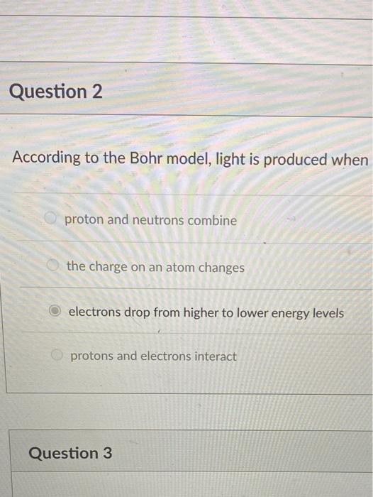 Solved according to the Bohr model, light is produced when: | Chegg.com