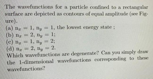 Solved The wavefunctions for a particle confined to a | Chegg.com